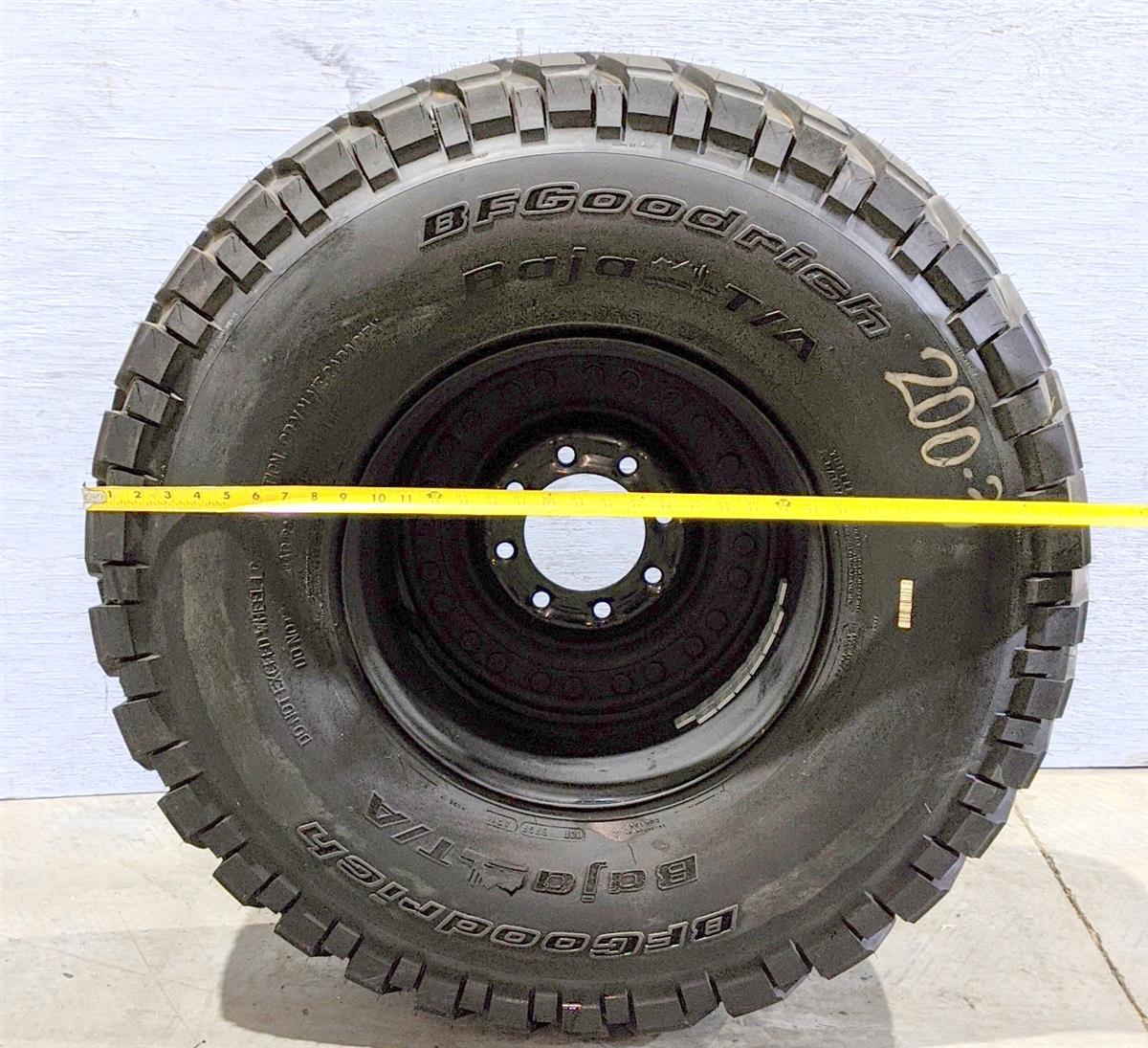 BF Goodrich Baja T/A 37X12.50R16.5LT Radial Tire Mounted on 24 Bolt Rim 100% Tread HMMWV